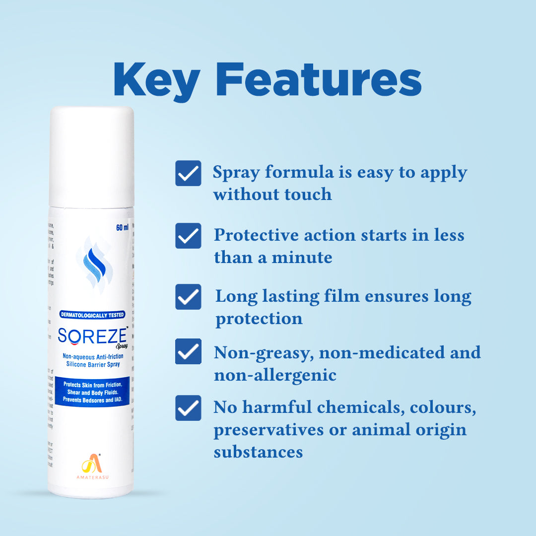 Soreze Spray - India's No.1 Bedsore and Adult Diaper Rash Prevention Spray